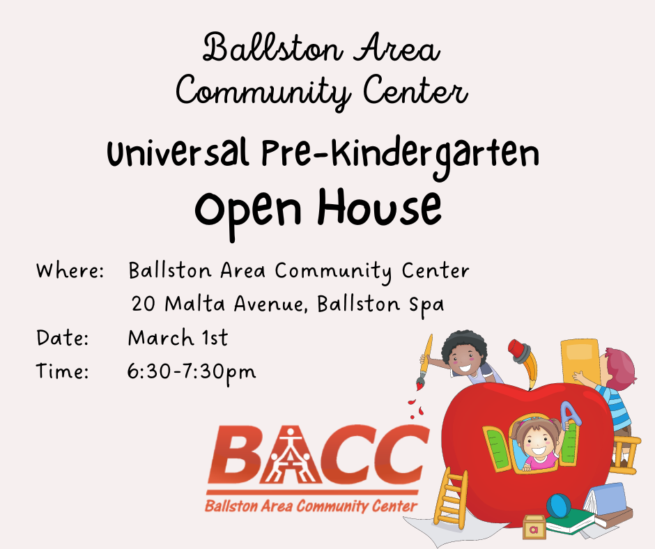 Universal Pre-Kindergarten Open House March 1, 2023 - Ballston Area ...